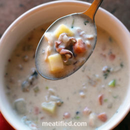 Dairy Free Chowder with Seafood - meatified